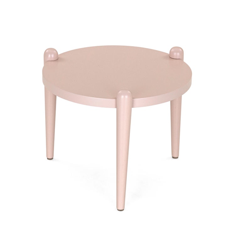 Pan Round Occasional Tables in Light Pink Quartz For Sale at 1stDibs