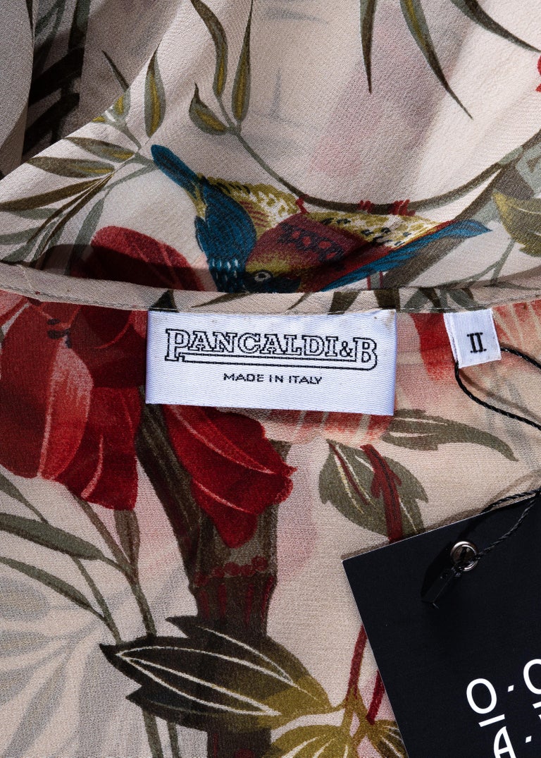 Pancaldi and B multicoloured floral silk chiffon lounge suit, c. 1990s ...