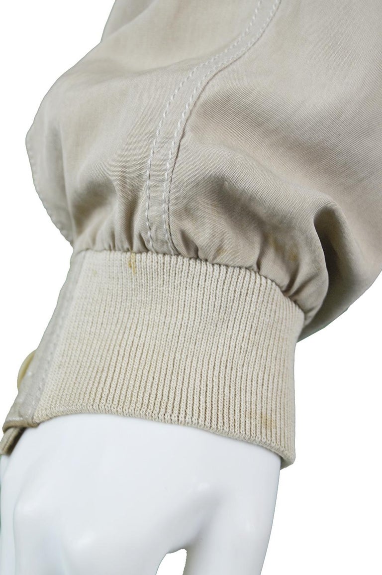 Pancaldi and B Vintage Men's Beige Silk and Laced Ovine Suede Bomber ...