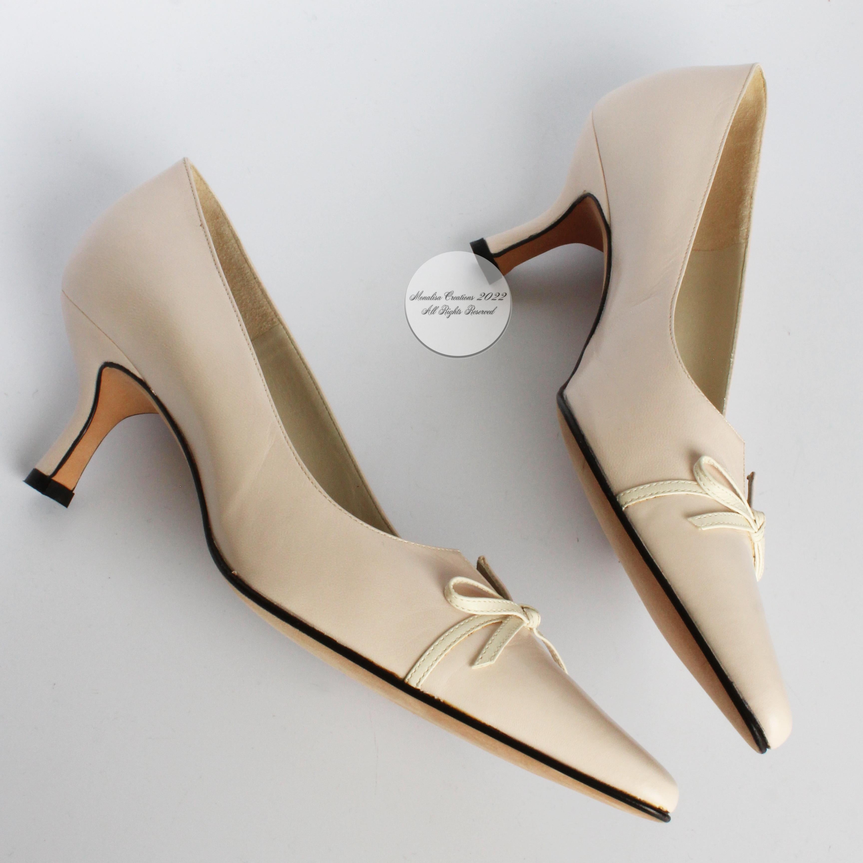 Pancaldi Kitten Heels Pumps Shoes with Bow Detail Made in Italy Sz 8 ...