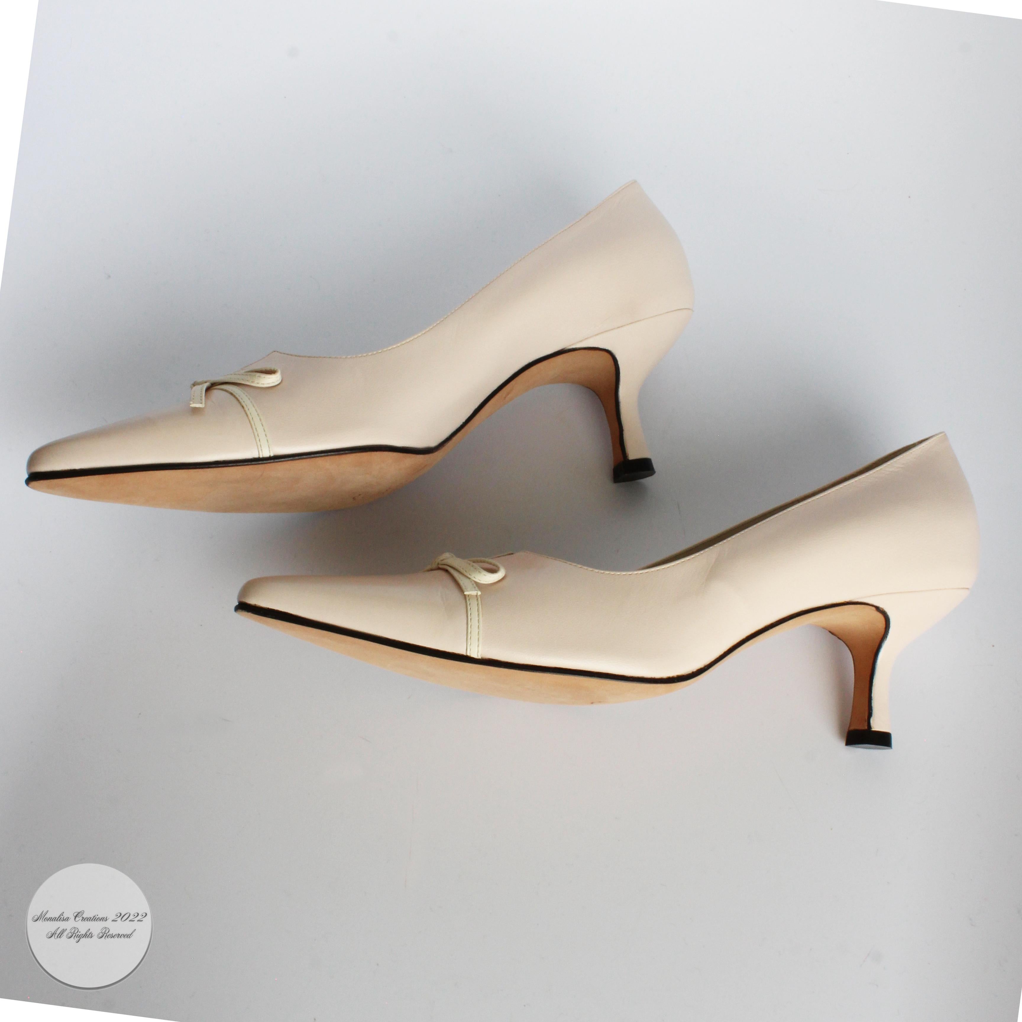 Pancaldi Kitten Heels Pumps Shoes with Bow Detail Made in Italy Sz 8 ...