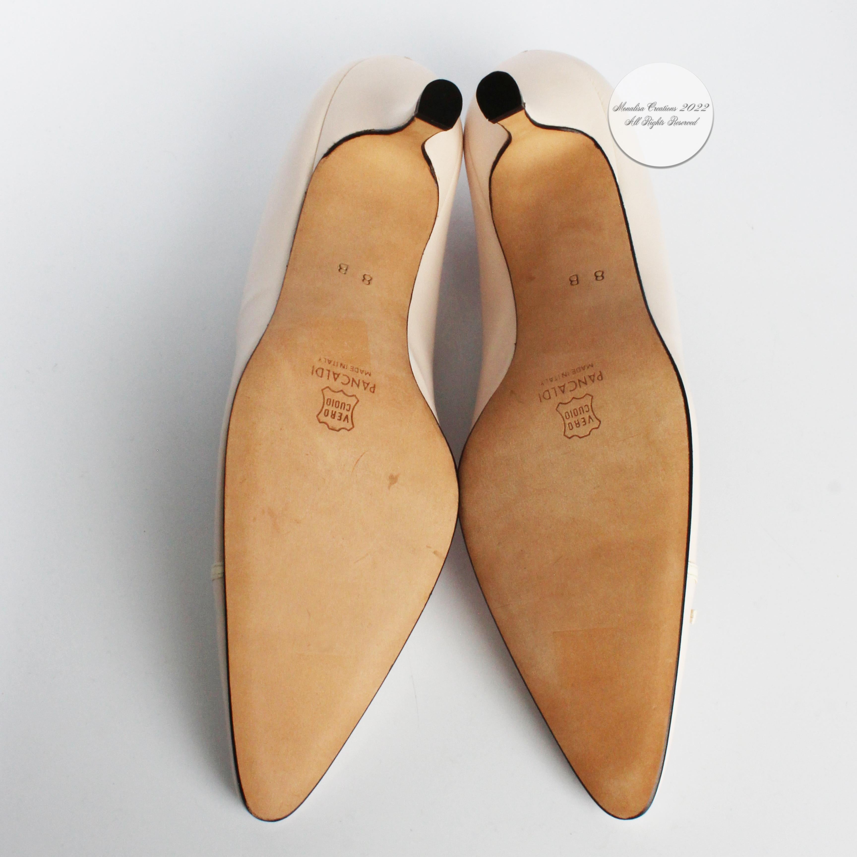 Pancaldi Kitten Heels Pumps Shoes with Bow Detail Made in Italy Sz 8 ...