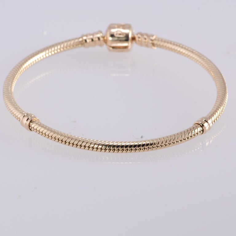 Pandora 14 Karat Yellow Gold Bracelet with Moments Gold Clasp 18.1 GM ...