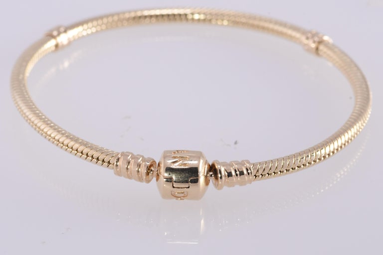 Pandora 14 Karat Yellow Gold Bracelet with Moments Gold Clasp 18.1 GM ...