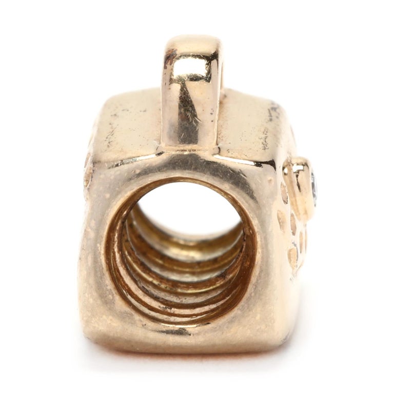 Pandora 14 Karat Yellow Gold Diamond Purse Charm For Sale at 1stDibs ...