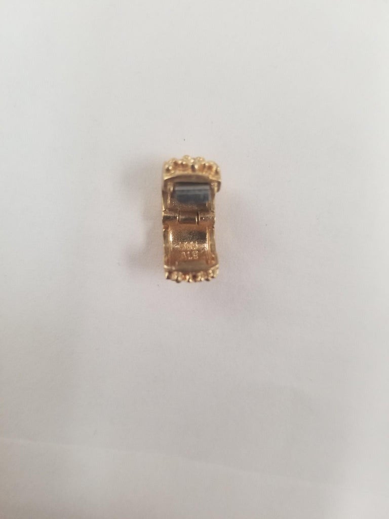 Pandora 14 Karat Yellow Gold Heart Bead Charm For Sale at 1stDibs