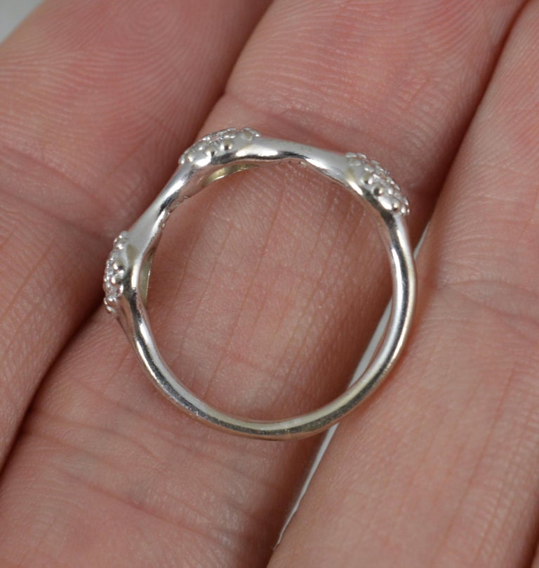 Pandora 18ct White Gold Triple Diamond Cluster Love Pods Cluster Band ...