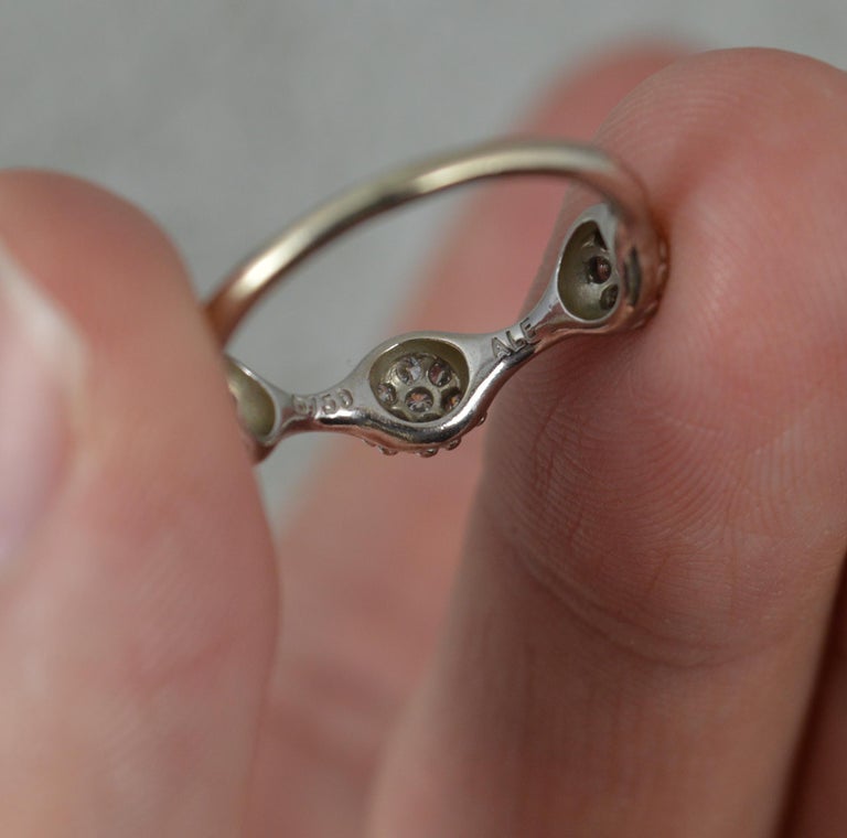 Pandora 18ct White Gold Triple Diamond Cluster Love Pods Cluster Band ...