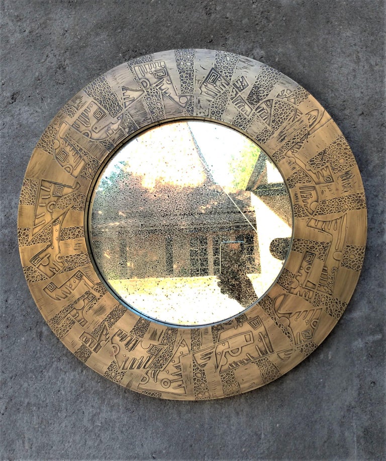 Pandora Acid Etched Patinated Brass with Antique Mirror by Studio ...