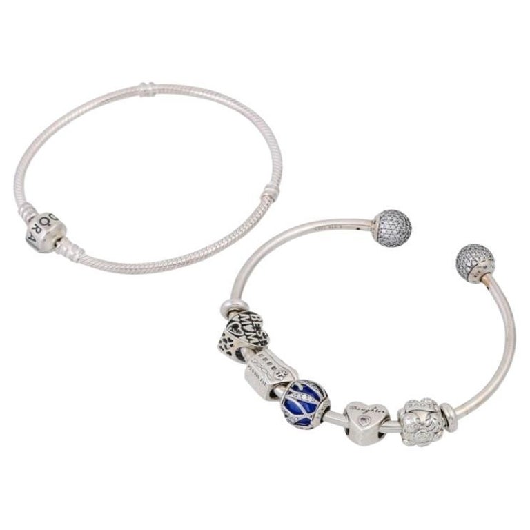 Pandora Bundle of 1 Bracelet and 1 Bangle For Sale at 1stDibs