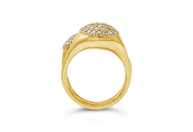 Pandora Micro-Pave Round Diamond Bypass Ring in 18k Yellow Gold For ...