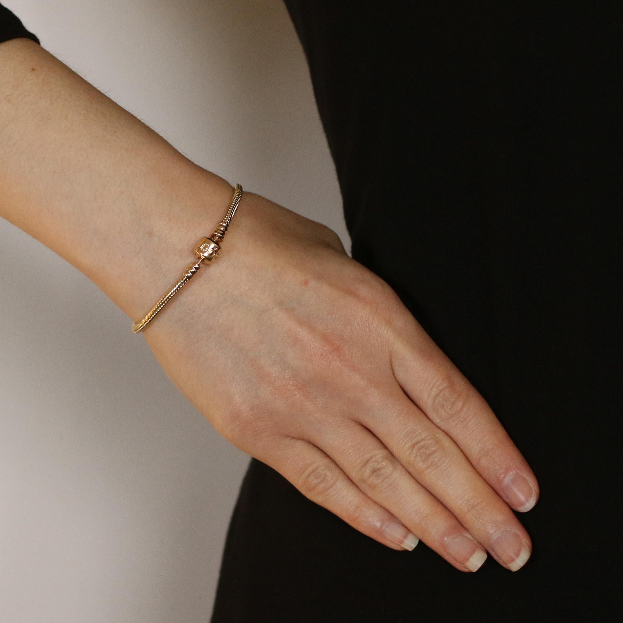 Pandora Moments Charm Bracelet, 14k Yellow Gold New Authentic 550702-17 ...