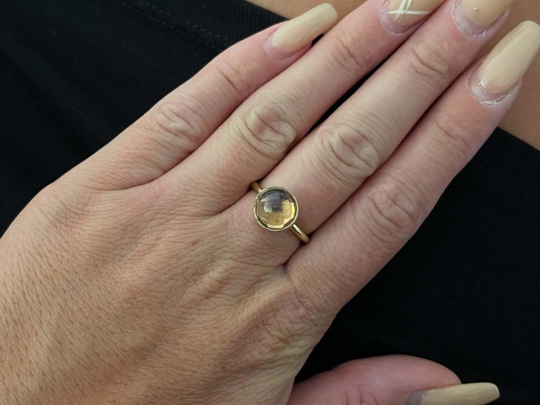 Pandora Poetic Pink Droplet Ring in 14K Gold For Sale at 1stDibs