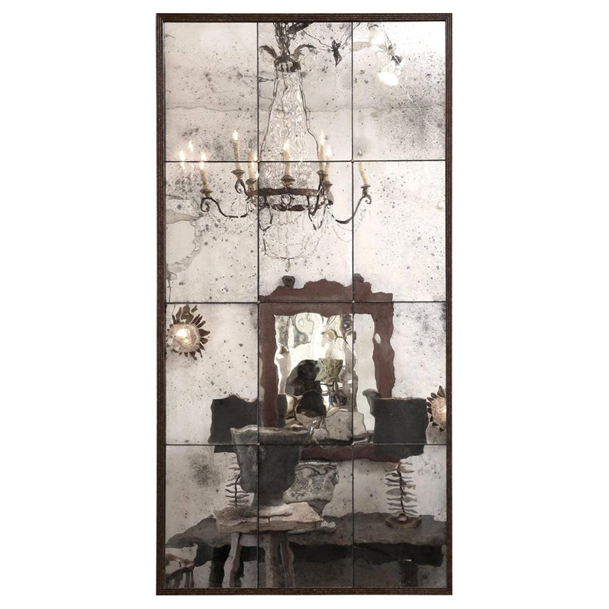 Paneled Steel Framed Mirror at 1stDibs
