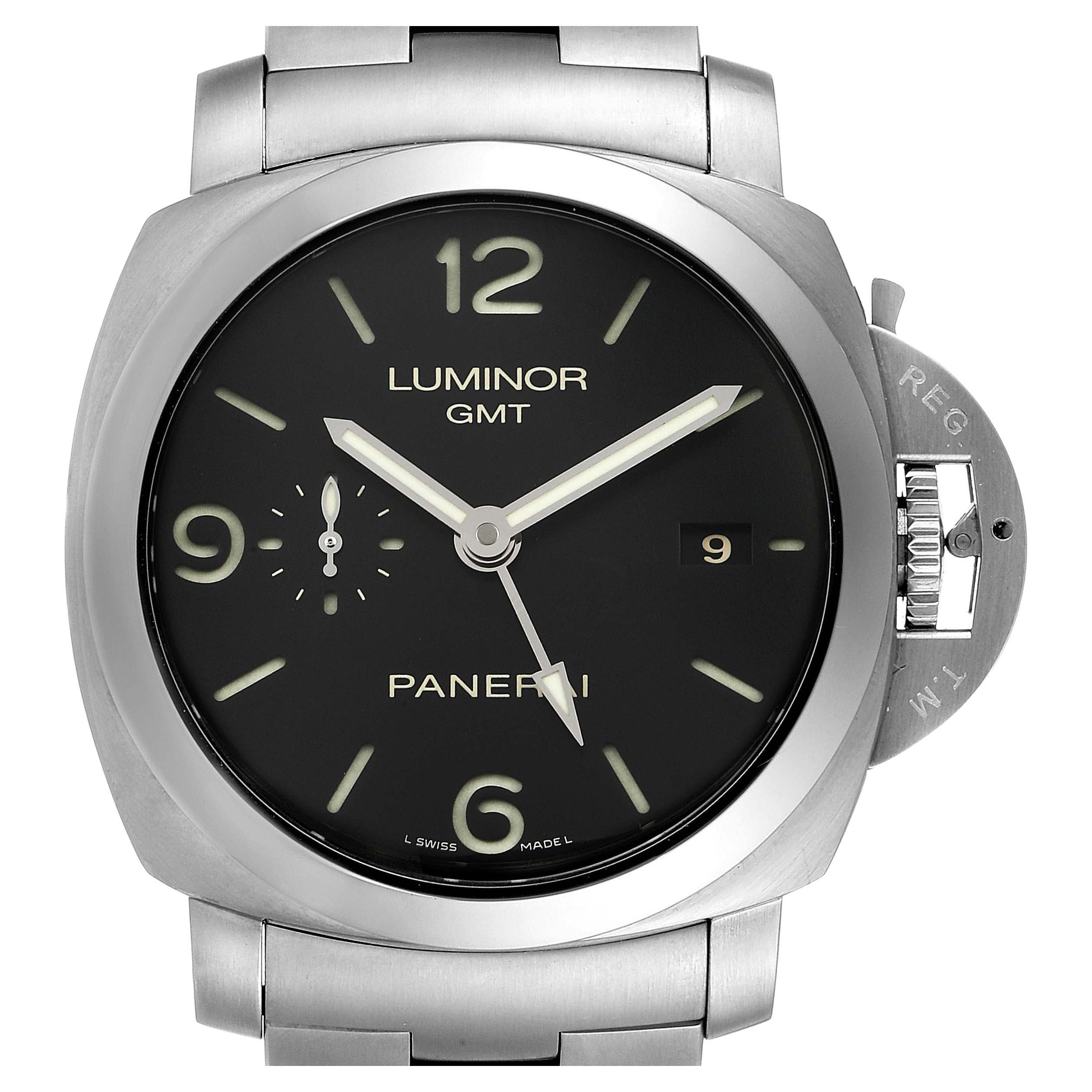Panerai Stainless Steel PAM 347 1950 Luminor GMT Power Reserve at 1stDibs
