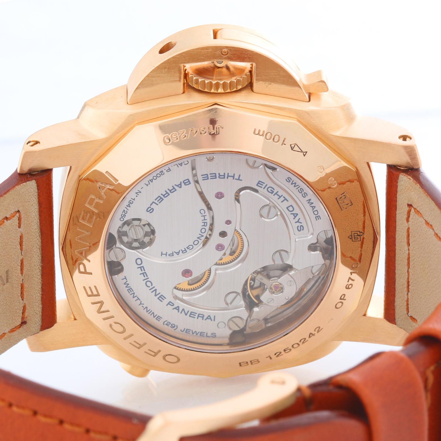 Panerai Luminor 1950 8 Day 18k Rose Gold Men's Chronograph Men's Watch ...