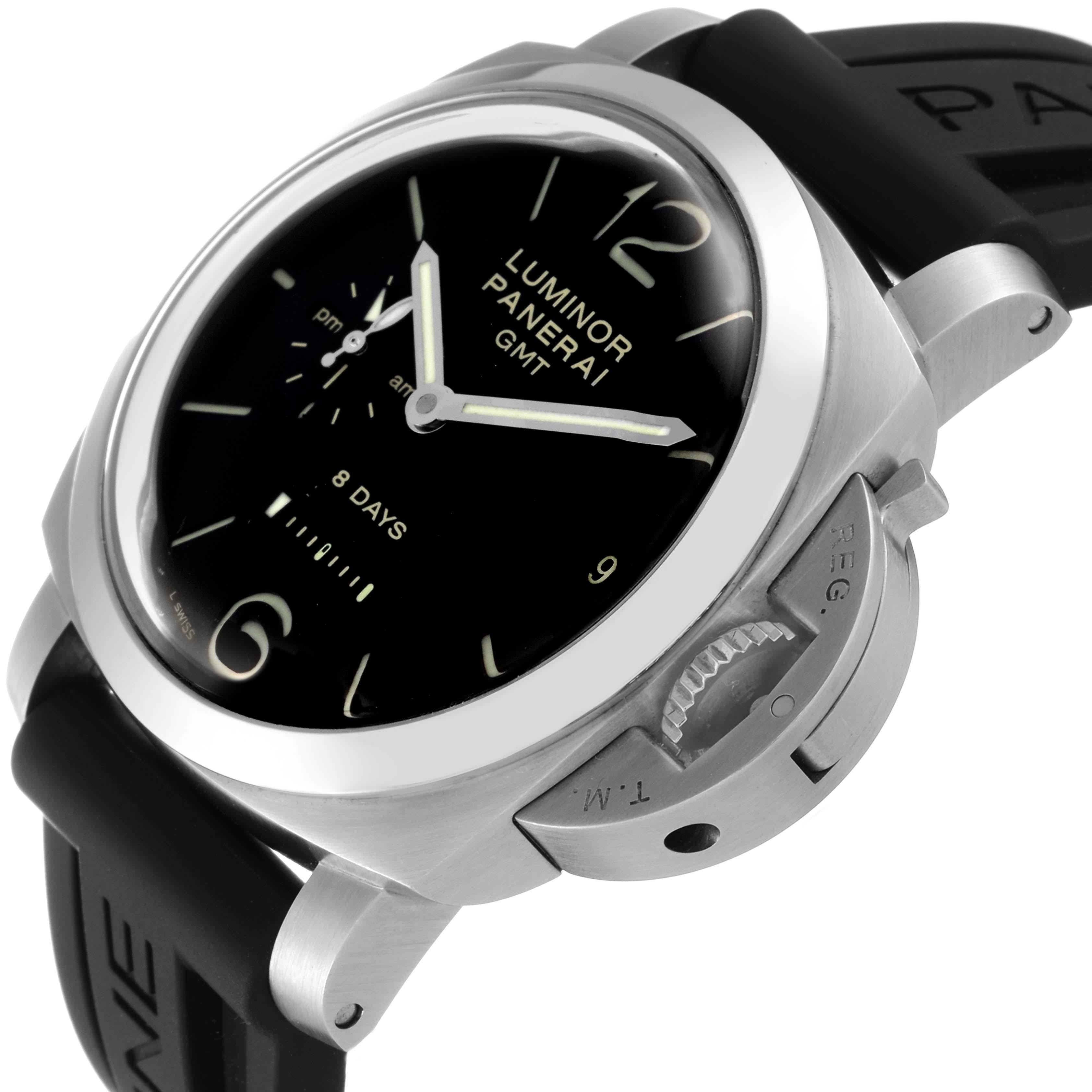 Panerai Luminor 1950 8 Days GMT 24H Steel Mens Watch PAM00233 Box ...