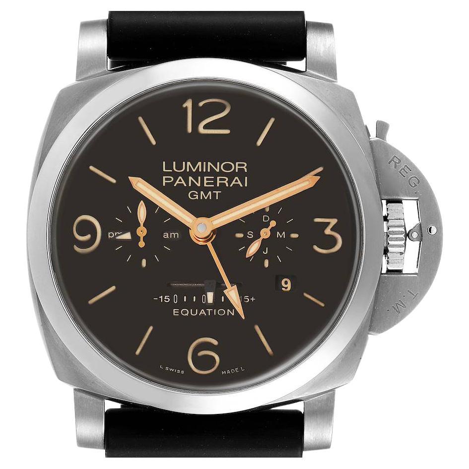 Panerai Luminor PAM00311 8 Days GMT Titanium Automatic Brown Dial Watch ...