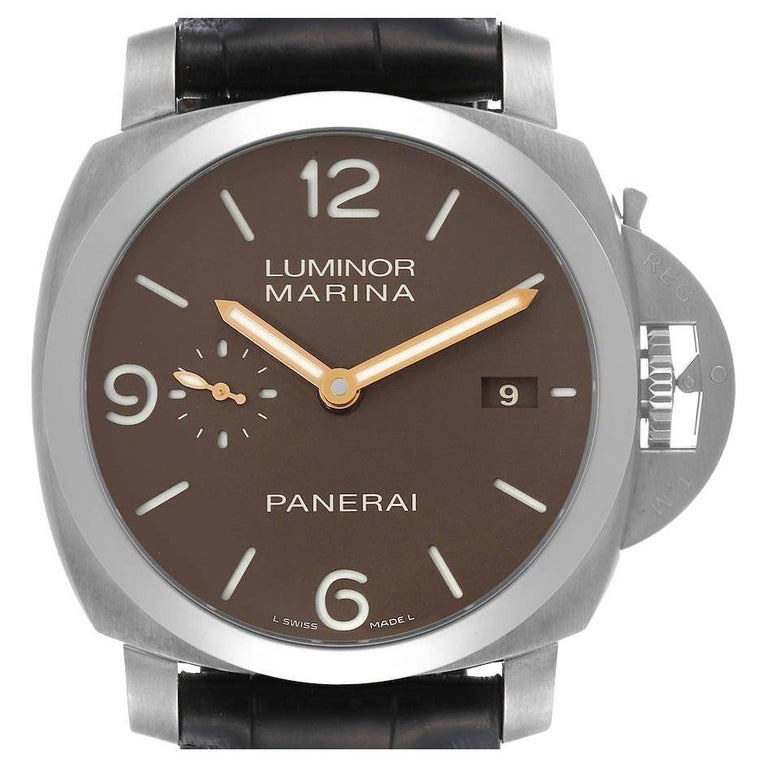 Panerai Luminor 1950 Marina 3 Days Titanium Mens Watch PAM00351 Box ...
