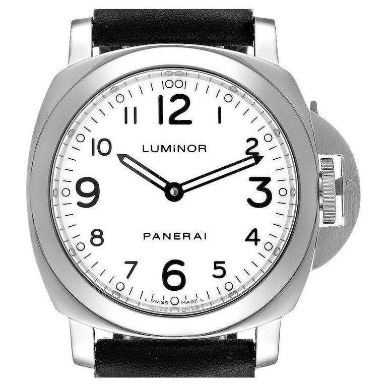 Panerai Luminor Base White Dial Steel Mens Watch PAM00114 For Sale at ...