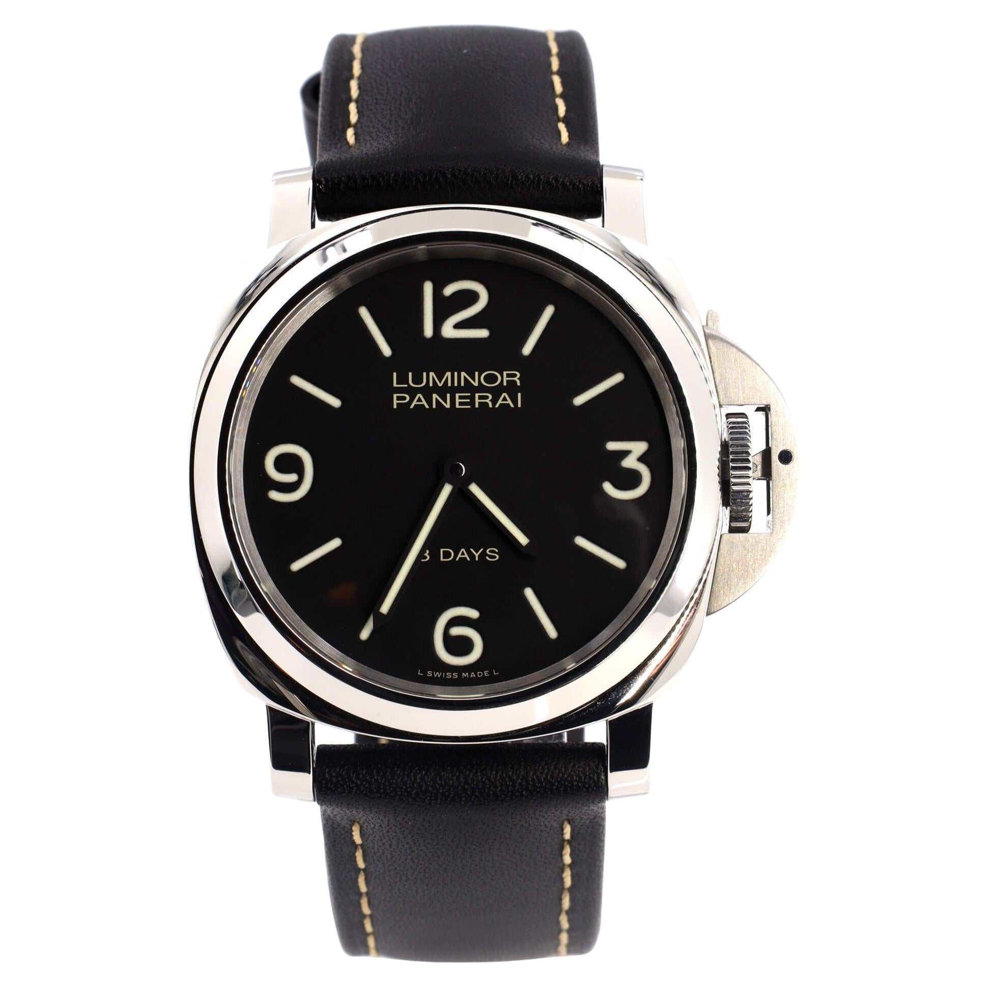 Panerai Luminor Base Manual Watch Stainless Steel and Rubber 44 For ...