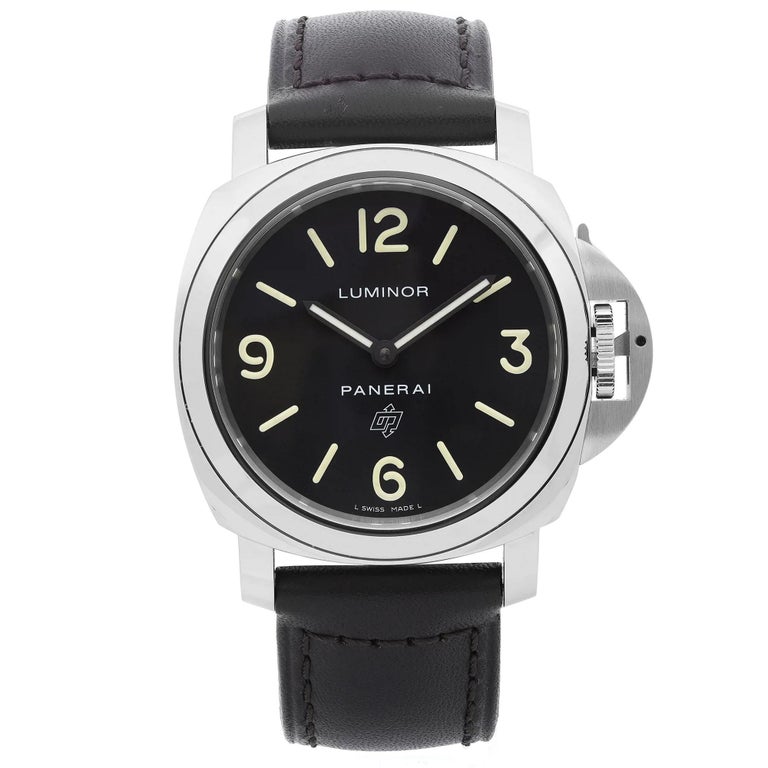 Panerai Luminor Base Logo Acciaio Black Dial Hand Wind Mens Watch ...