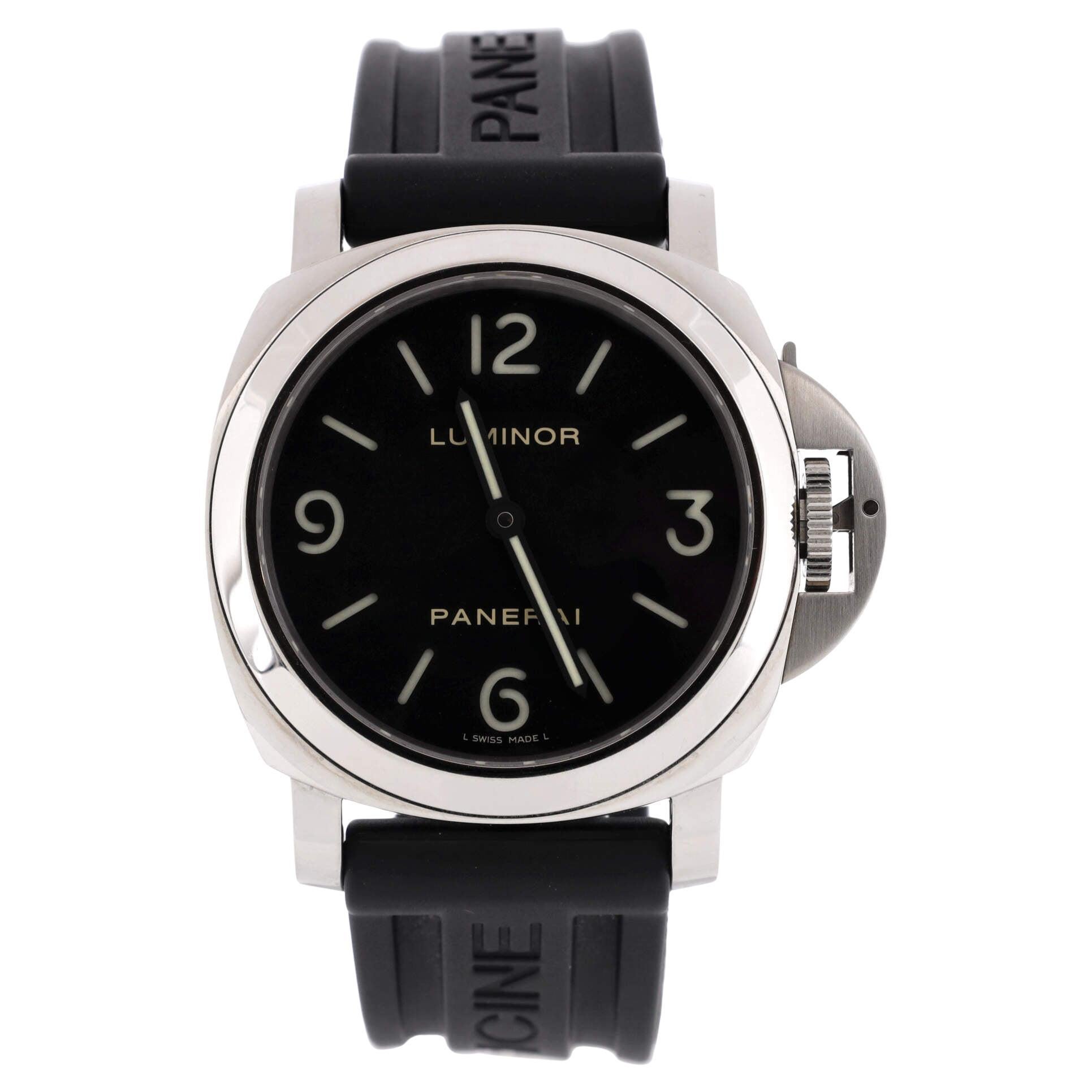 Panerai Luminor Base Manual Watch Stainless Steel and Rubber 44 For ...