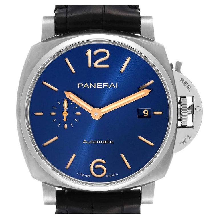 Panerai Luminor Due 42mm Cadran Bleu Titane Montre Homme PAM00927 Boîte ...