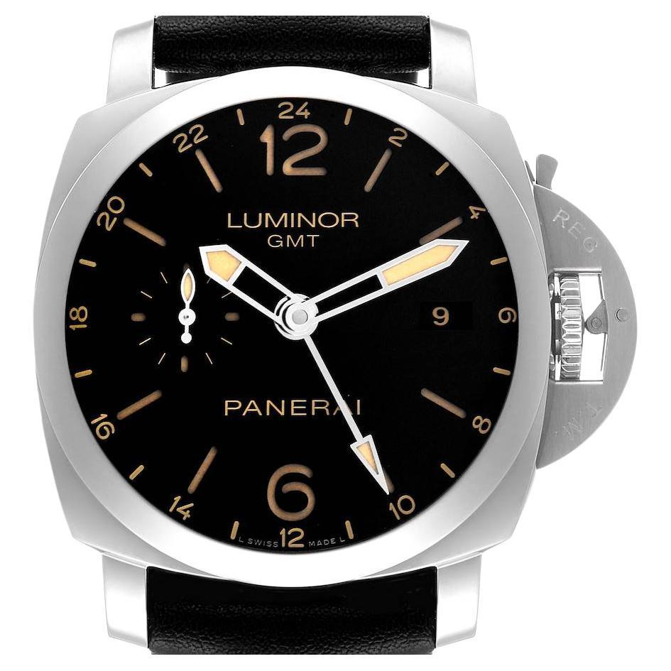 Panerai Luminor GMT Steel Mens Watch PAM00531 Box Papers at 1stDibs