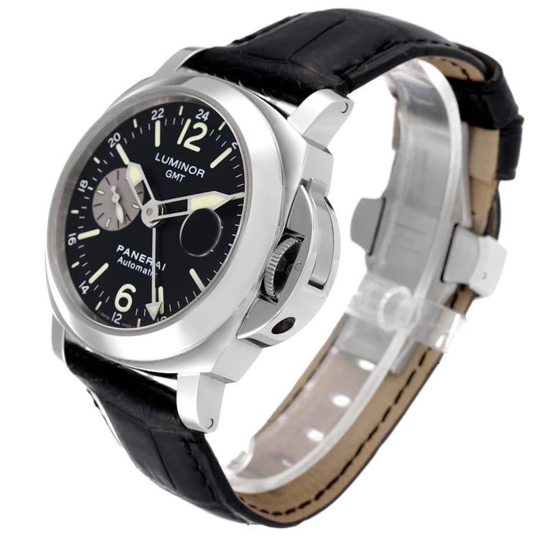 Panerai Luminor GMT Automatic Steel Mens Watch PAM00088 Box Card at 1stDibs