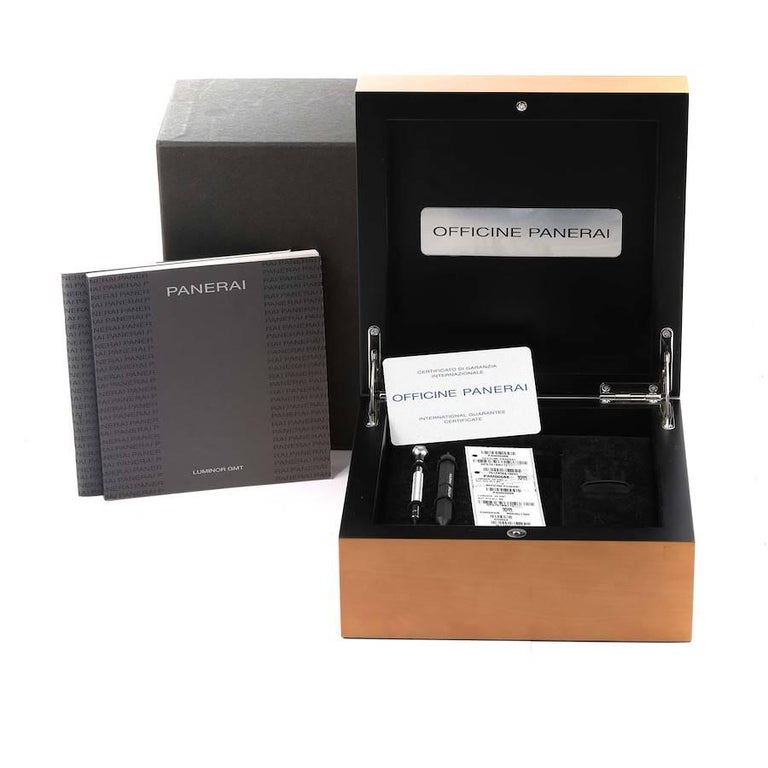 Panerai Luminor GMT Automatic Steel Mens Watch PAM00088 Box Card at 1stDibs
