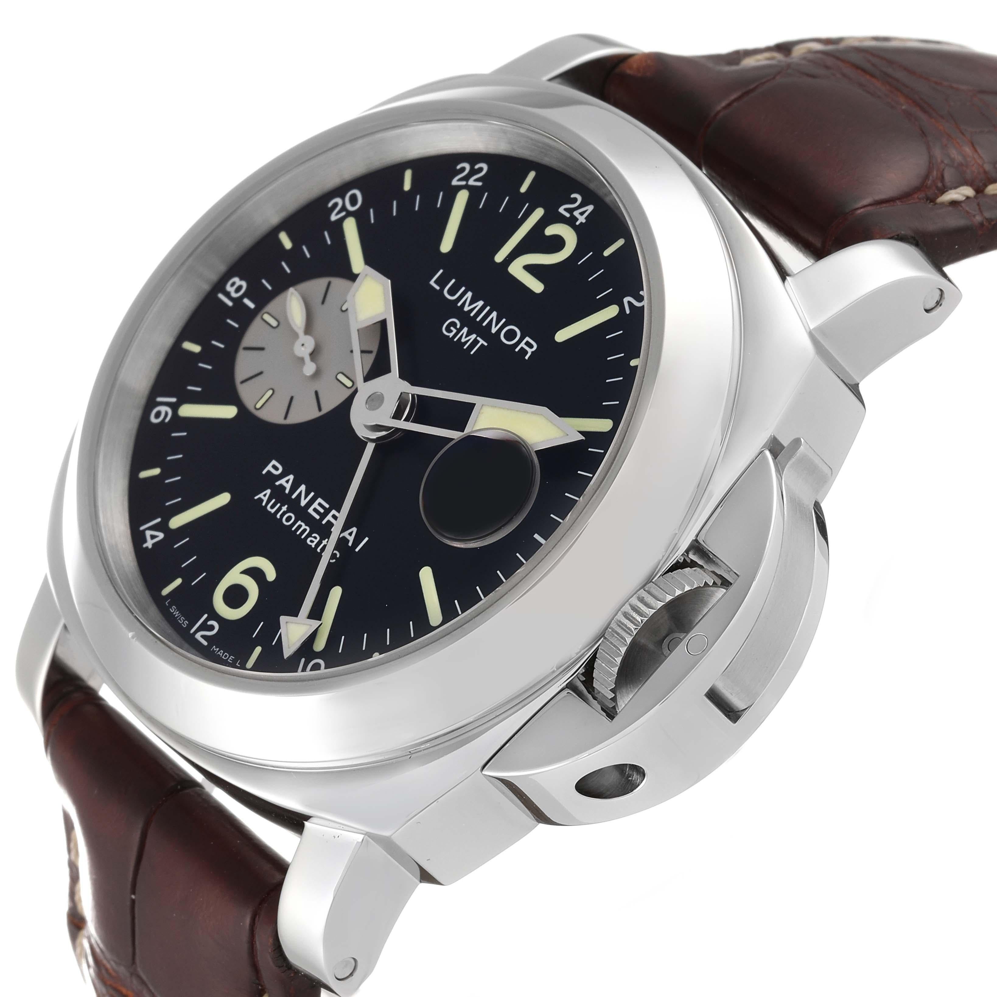 Panerai Luminor GMT Automatic Steel Mens Watch PAM00088 Card For Sale ...