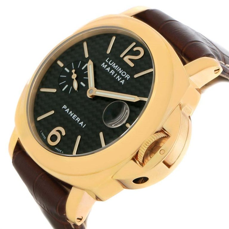 Panerai Luminor Marina 18 Karat Yellow Gold Watch PAM140 PAM00140 For ...