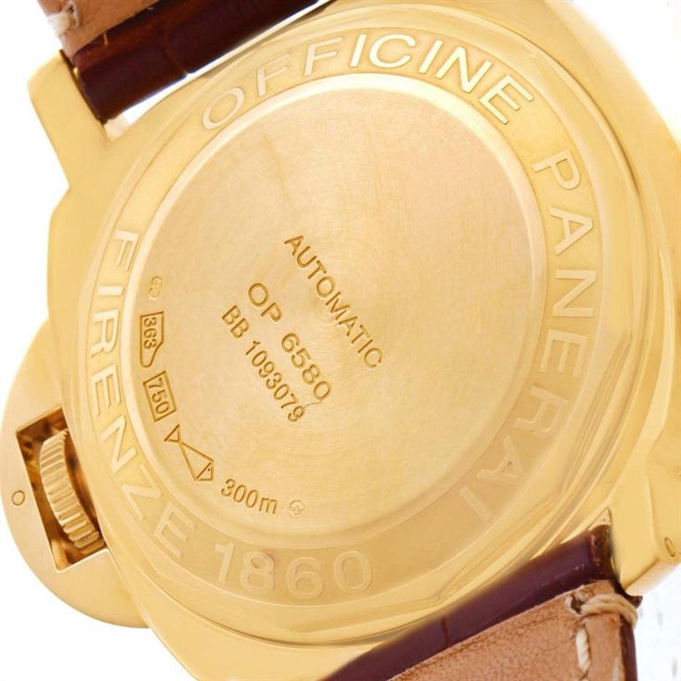 Panerai Luminor Marina 18 Karat Yellow Gold Watch PAM140 PAM00140 For ...