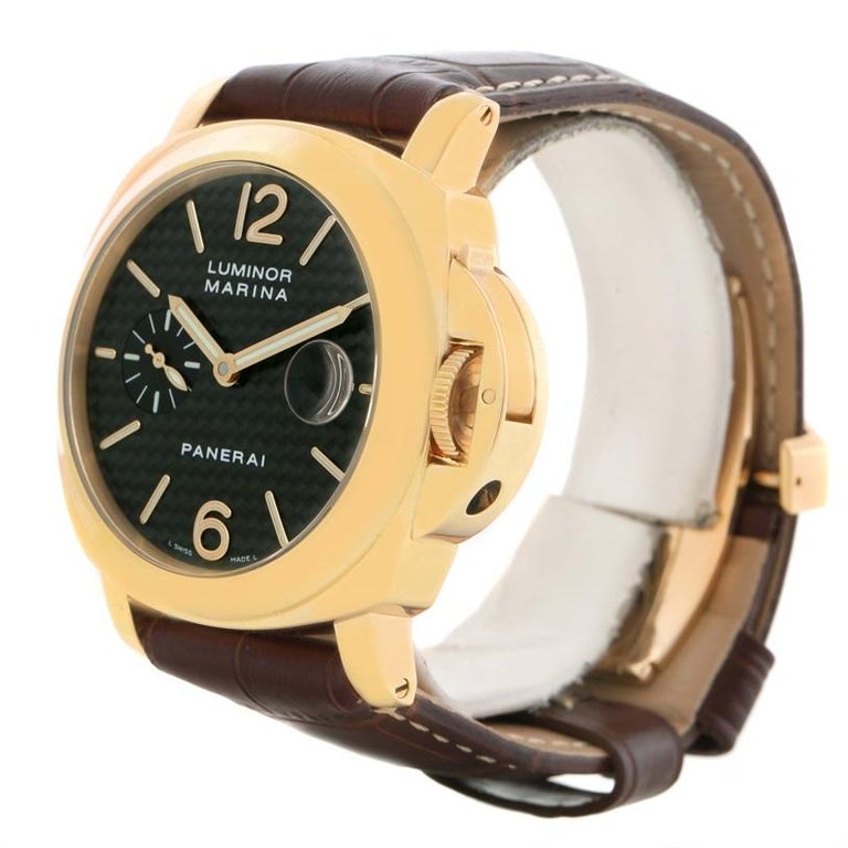 Panerai Luminor Marina 18 Karat Yellow Gold Watch PAM140 PAM00140 For ...