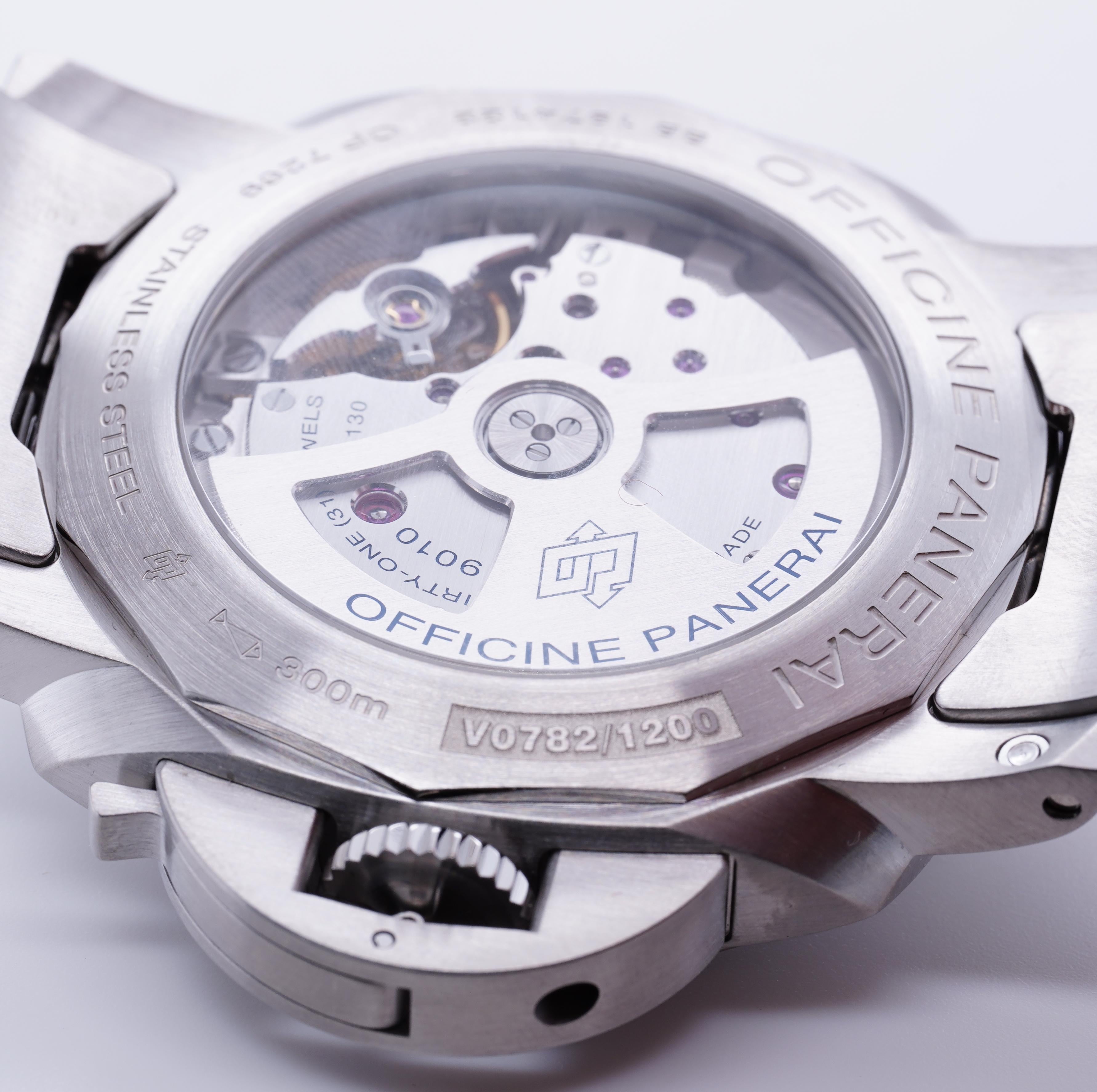 Panerai Luminor Marina 1950 Blue Dial Steel Watch PAM01058 at 1stDibs