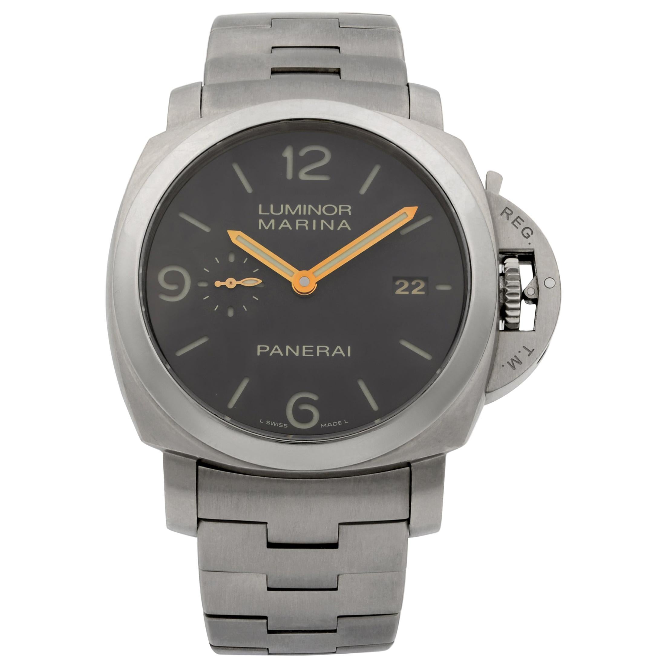 Panerai Luminor PAM00311 8 Days GMT Titanium Automatic Brown Dial Watch ...