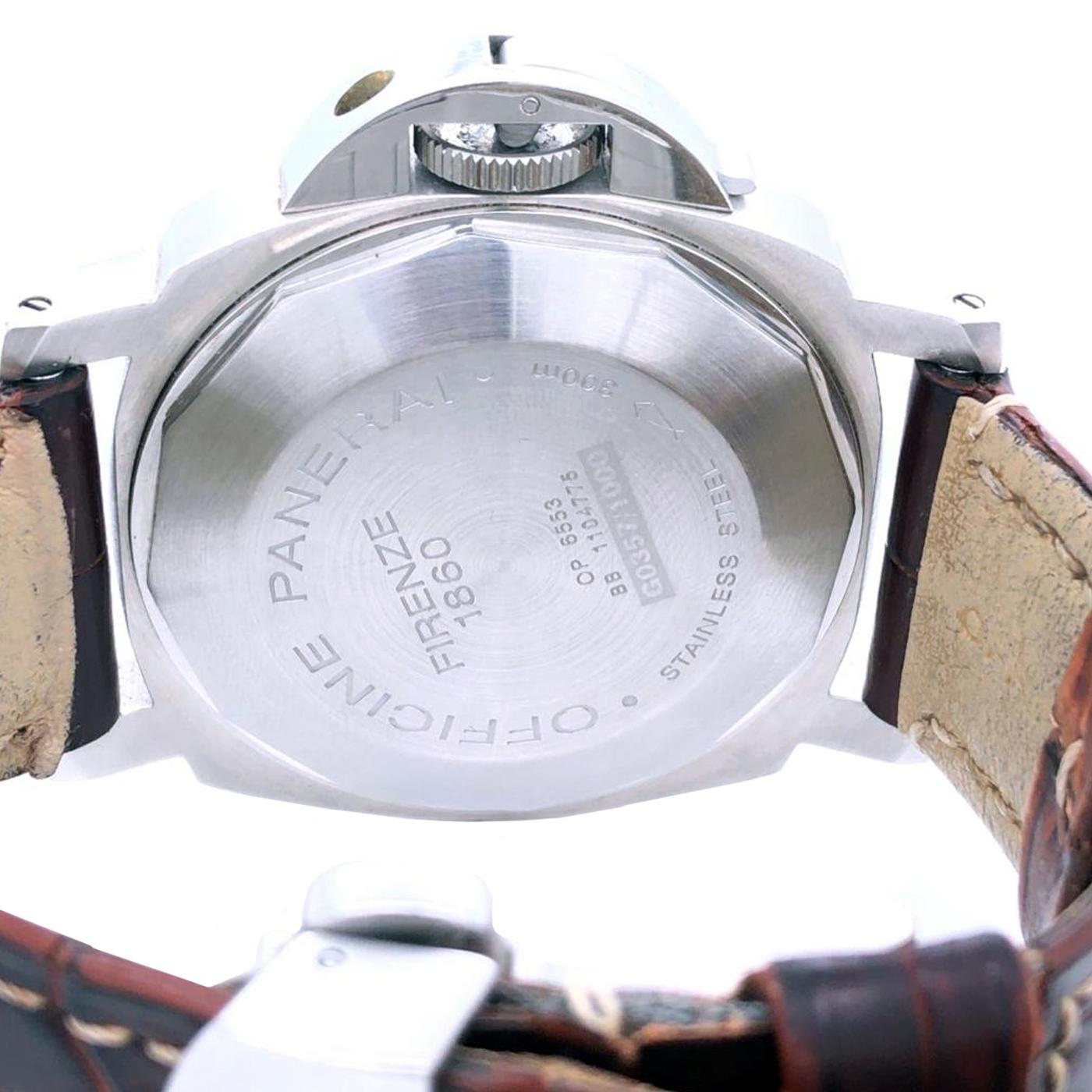 Panerai Luminor Marina Black Dial Automatic Leather Strap Watch ...