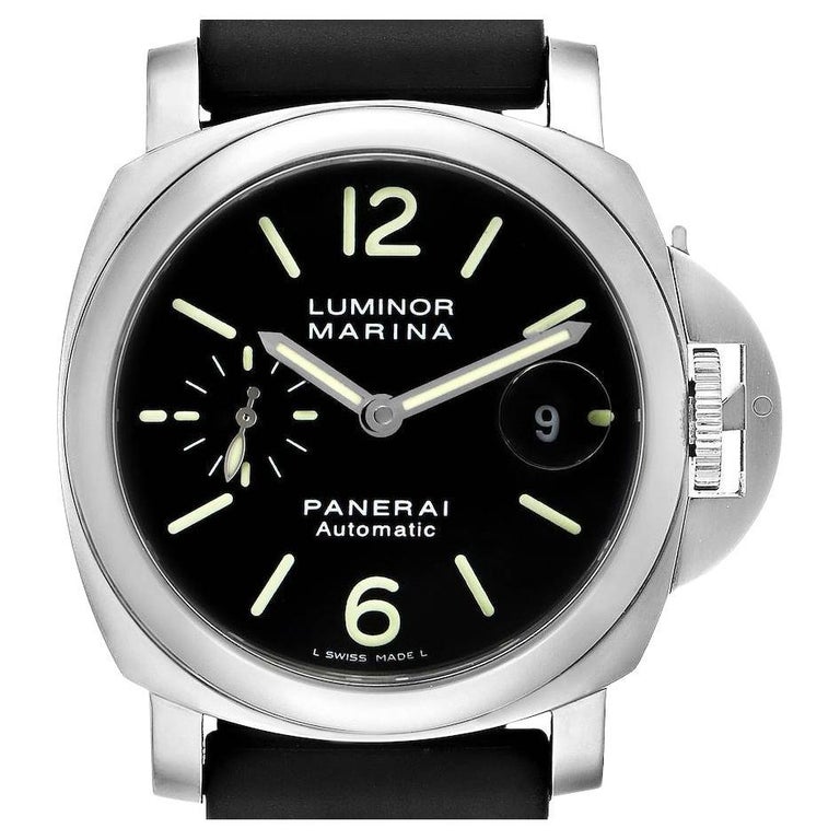 Panerai Luminor Marina Automatic Steel Mens Watch PAM00104 Box Card For ...