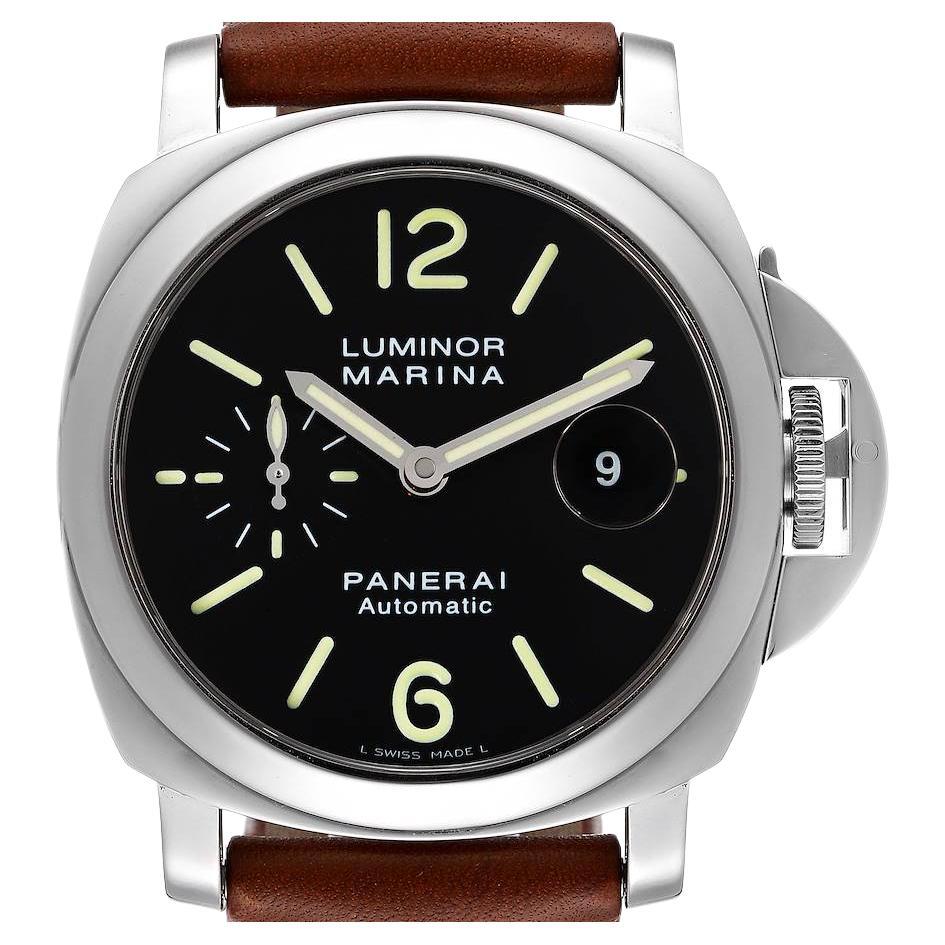 Panerai Luminor Marina Automatic Steel Mens Watch PAM00104 Box Card For ...