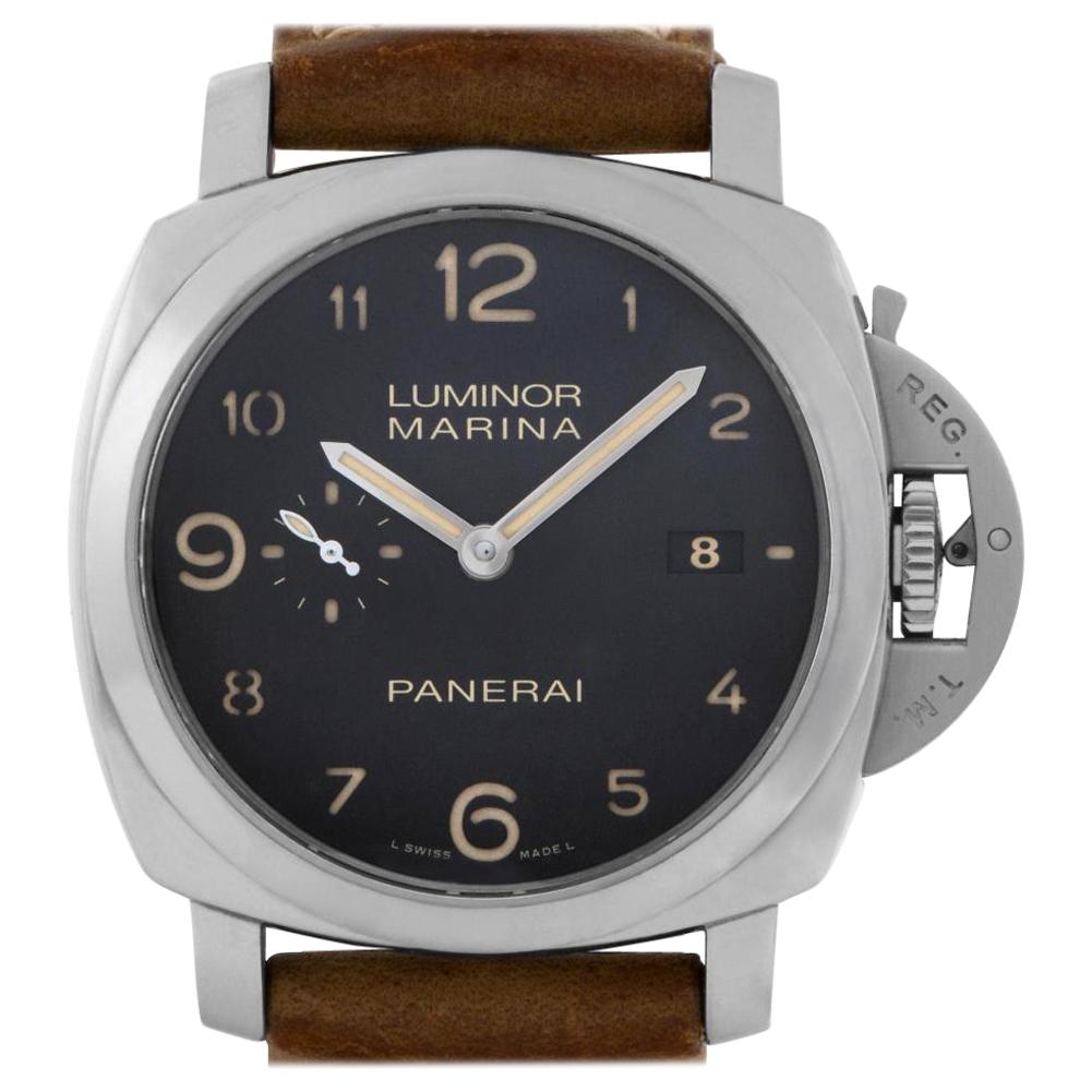 Panerai Luminor PAM00311 8 Days GMT Titanium Automatic Brown Dial Watch ...