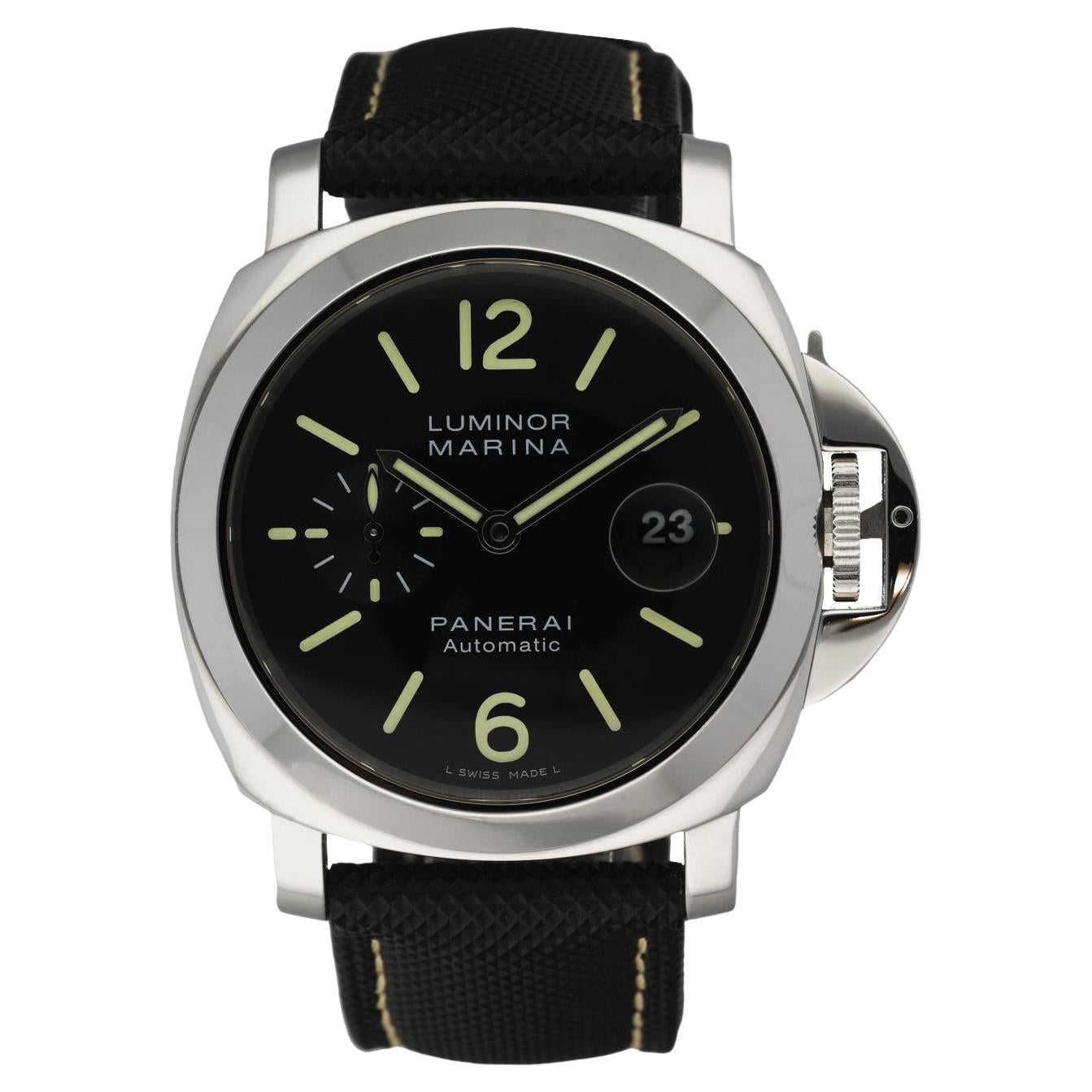 Panerai Luminor Marina Automatic Steel Mens Watch PAM00104 Box Card For ...
