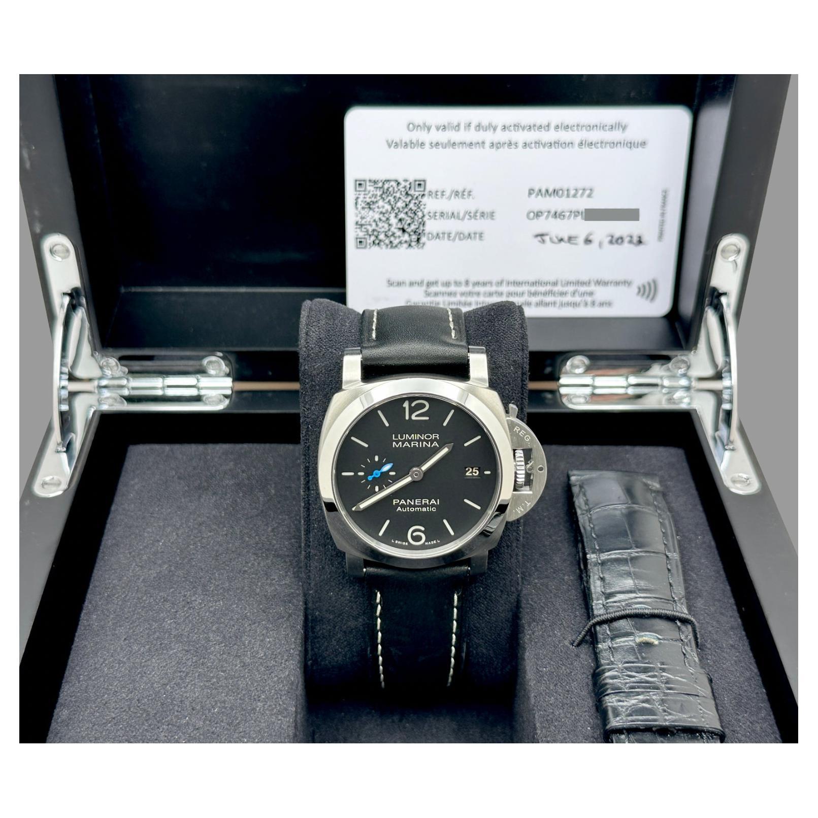 Panerai Luminor 1950 3 Days GMT PAM00320 PAM 320 44mm Black Dial Steel ...
