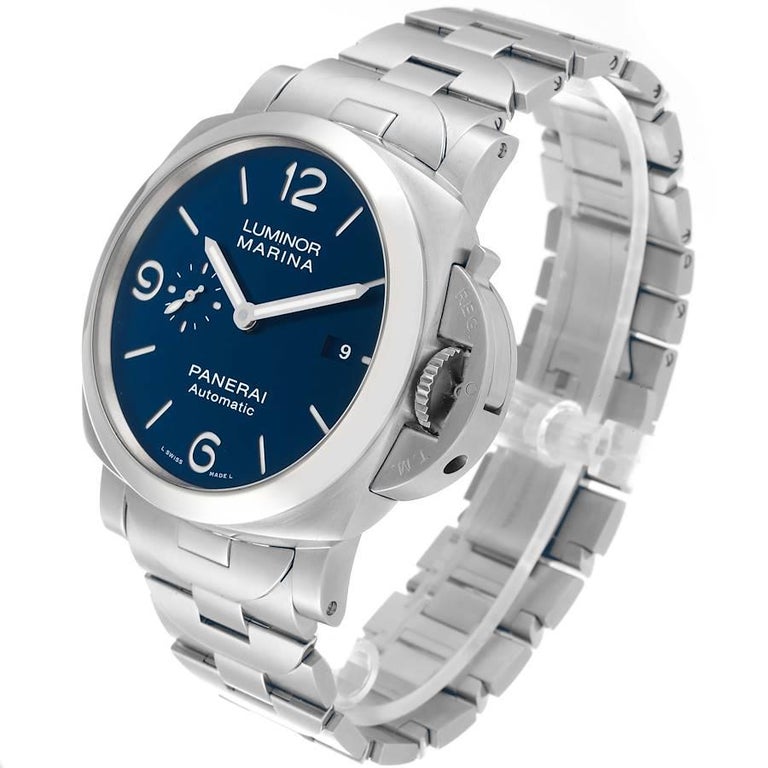 Panerai Luminor Marina Specchio Blu Steel Mens Watch PAM01316 Box ...
