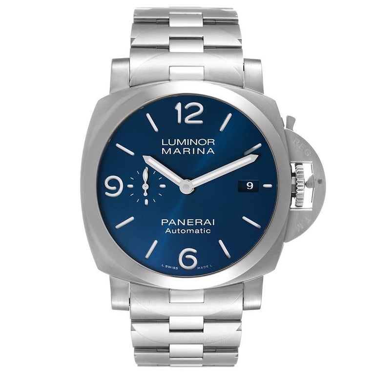 Panerai Luminor Marina Speccio Blu Steel Mens Watch PAM01316 Box Card ...