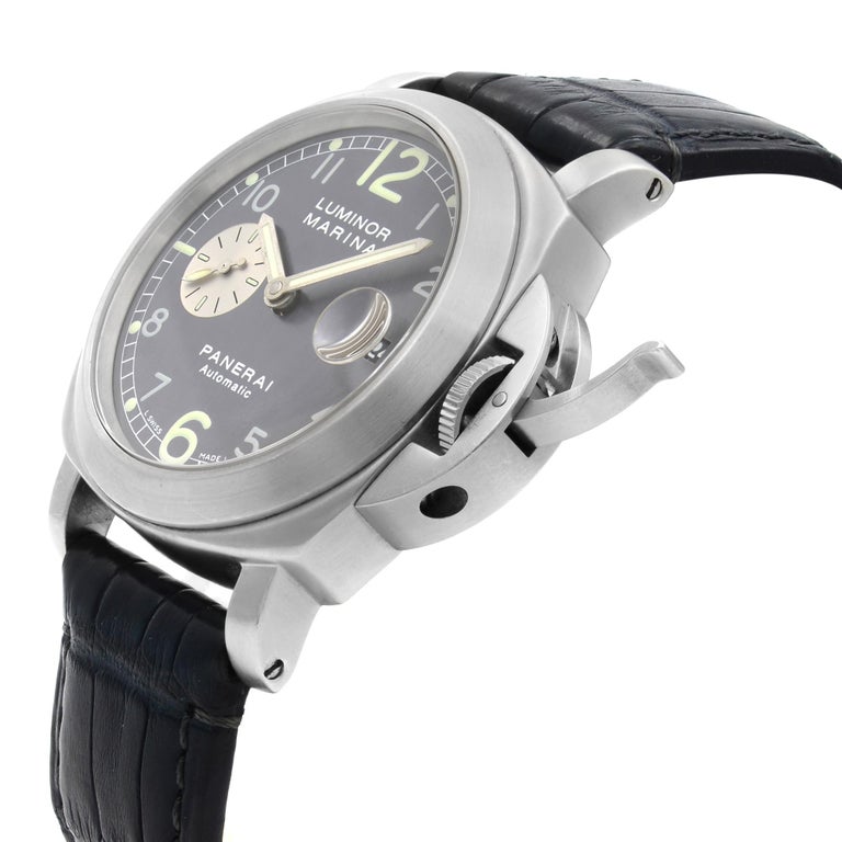 Panerai Luminor Marina Steel Gray Arabic Dial Automatic Mens 2001 Watch ...