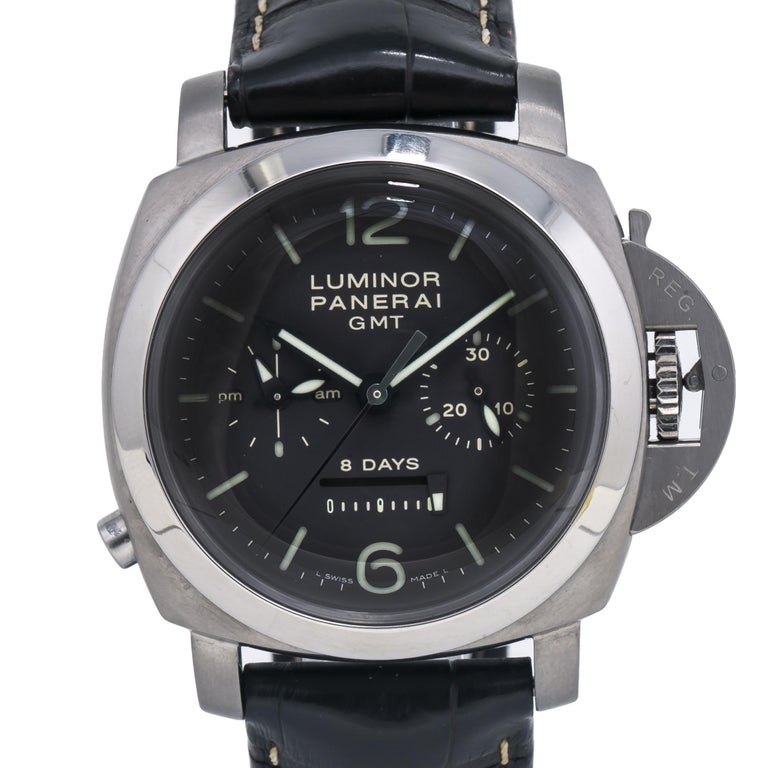 Panerai Luminor PAM00311 8 Days GMT Titanium Automatic Brown Dial Watch ...