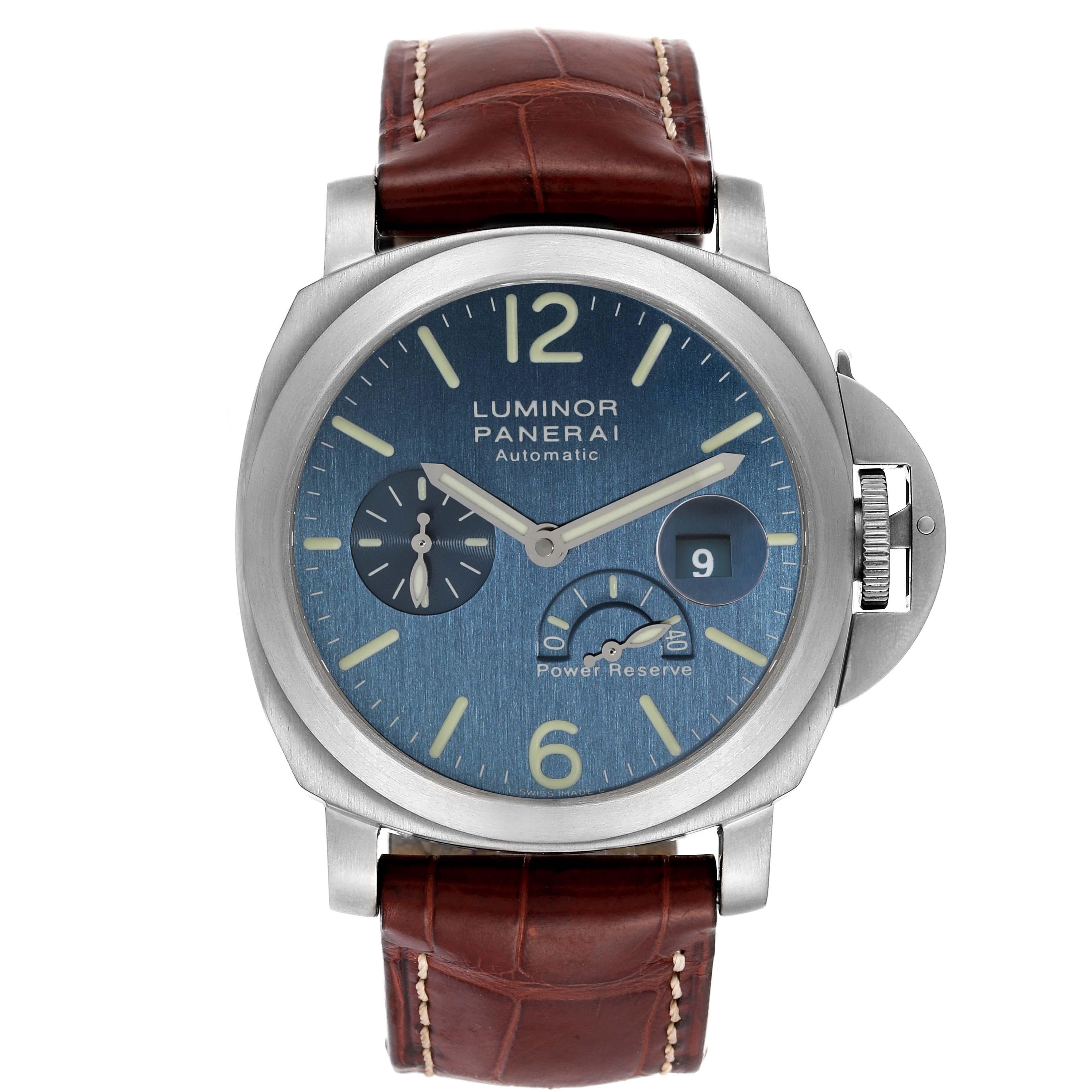 Panerai Luminor Power Reserve Titanium Mens Watch PAM00093 Box Card For ...