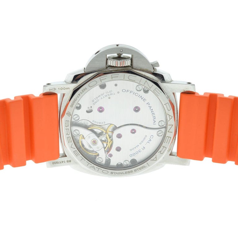 Panerai PAM 372 Luminor Stainless Steel Automatic Rubber Strap Watch ...