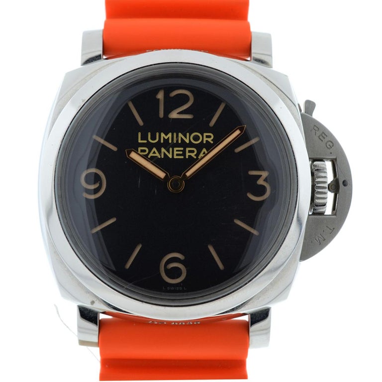 Panerai PAM 372 Luminor Stainless Steel Automatic Rubber Strap Watch ...
